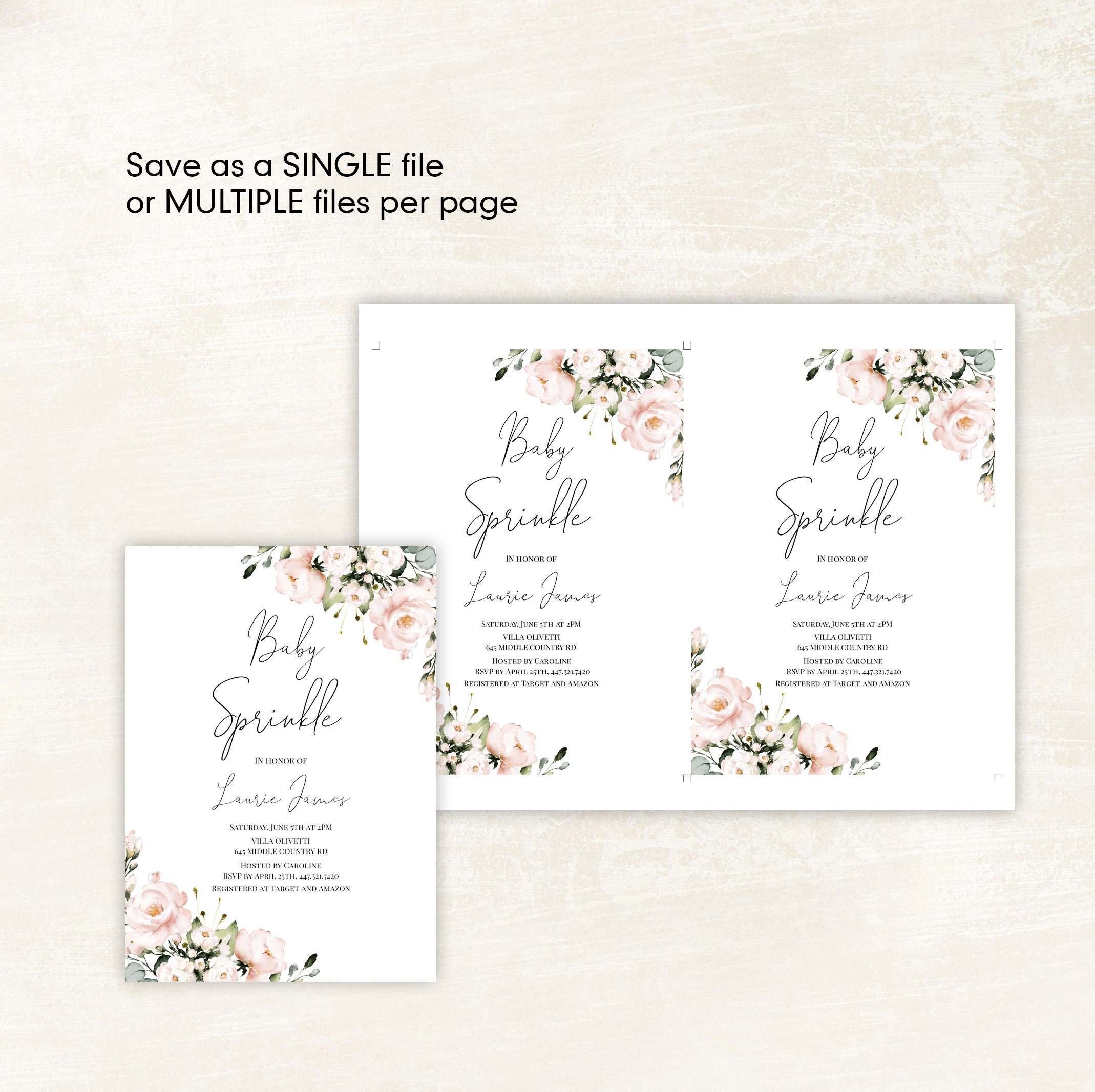 Baby Sprinkle Invitation Template Girl Baby Sprinkle - Etsy