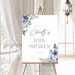 Boy Baby Shower Welcome Sign Template, Blue Floral Welcome Sign, Baby ...