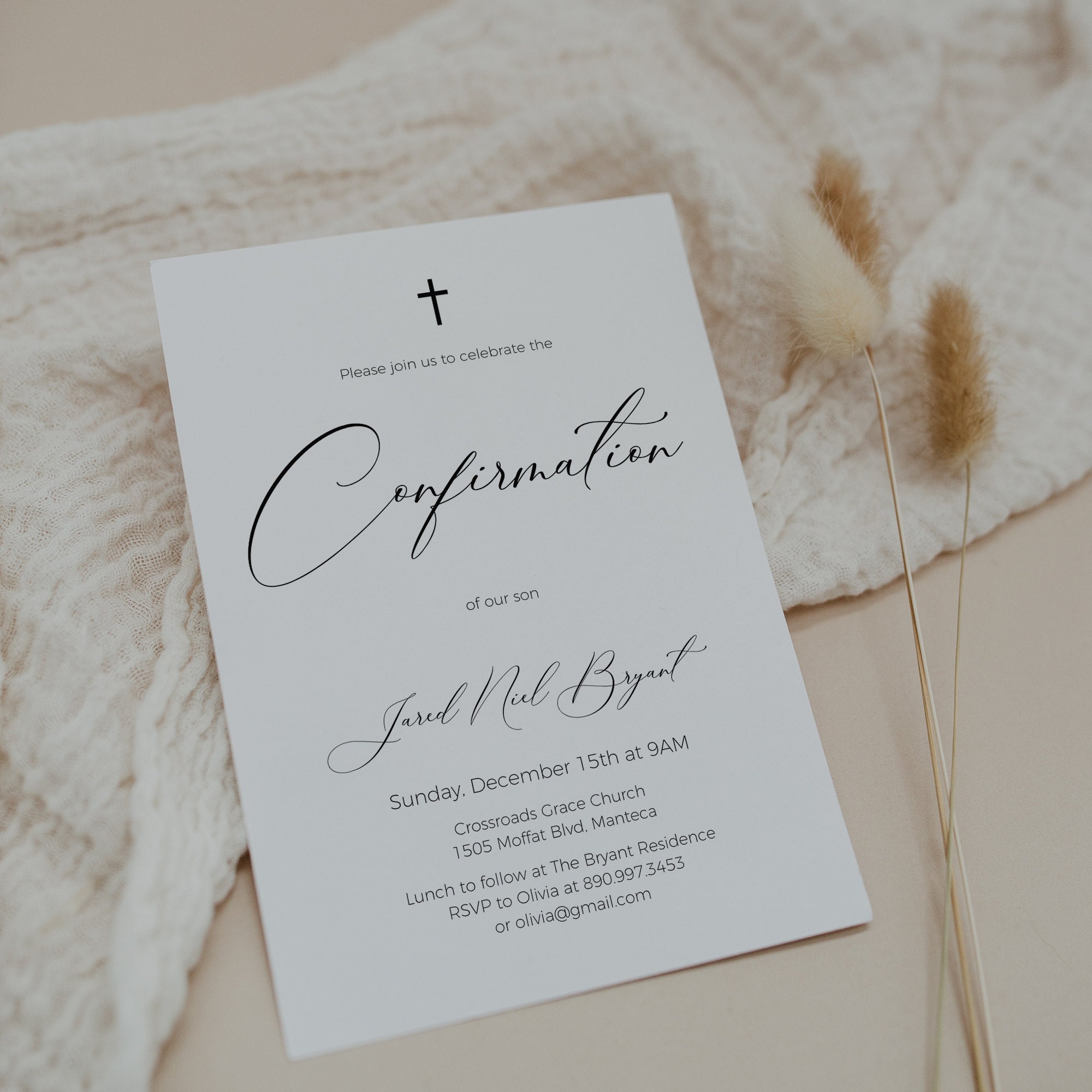 Elegant Confirmation Invitation Classic Confirmation - Etsy