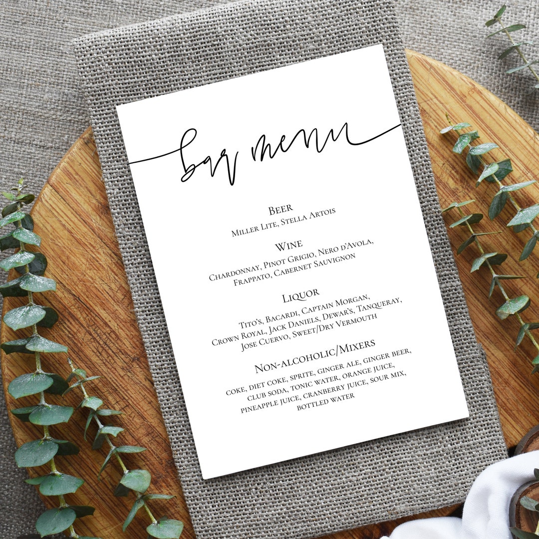 Bar Menu Template Download Open Bar Menu Simple Bar Menu Sign Printable ...