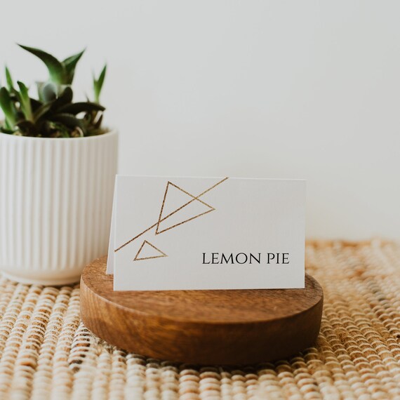 Gold Geometric Buffet Food Card Template Buffet Cards Food | Etsy