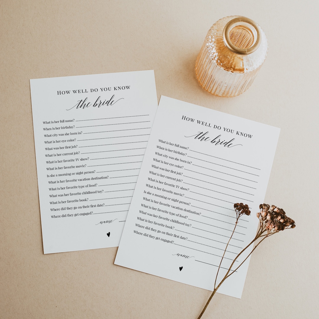 Classic How Well Do You Know the Bride, Who Knows the Bride Best ...