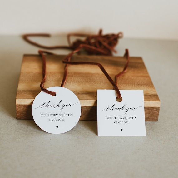 Classic Thank You Tag Template 100% Editable Square Favor - Etsy