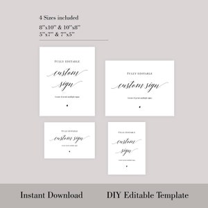 Classic Custom Sign Template, Minimalist Custom Sign, 100% Editable ...