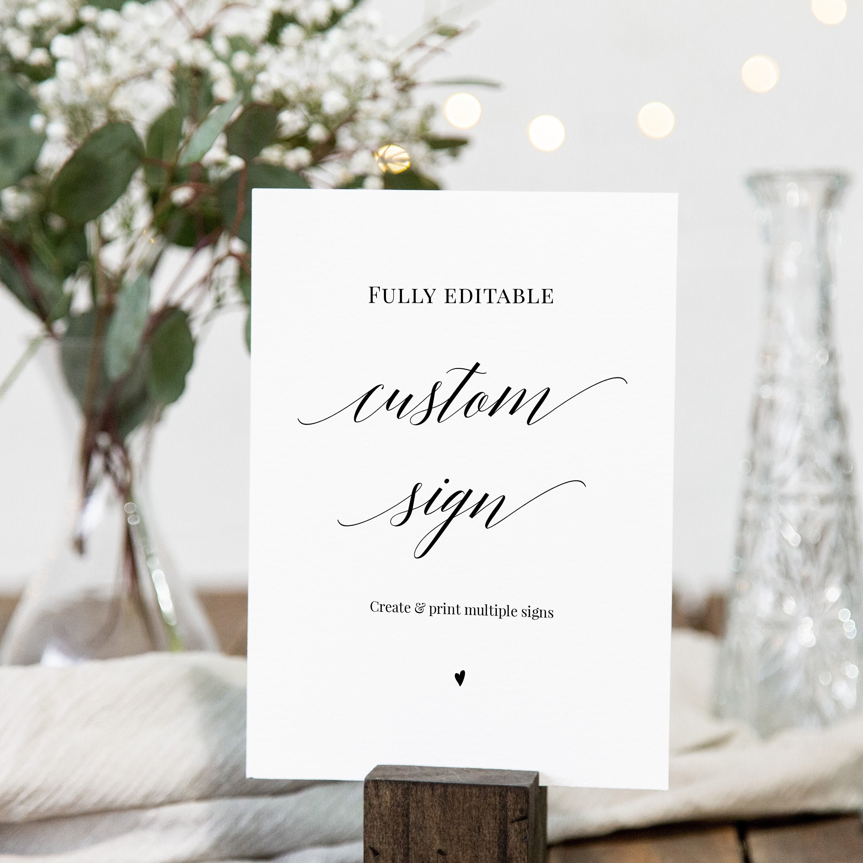 Classic Custom Sign Template, Minimalist Custom Sign, 100% Editable ...
