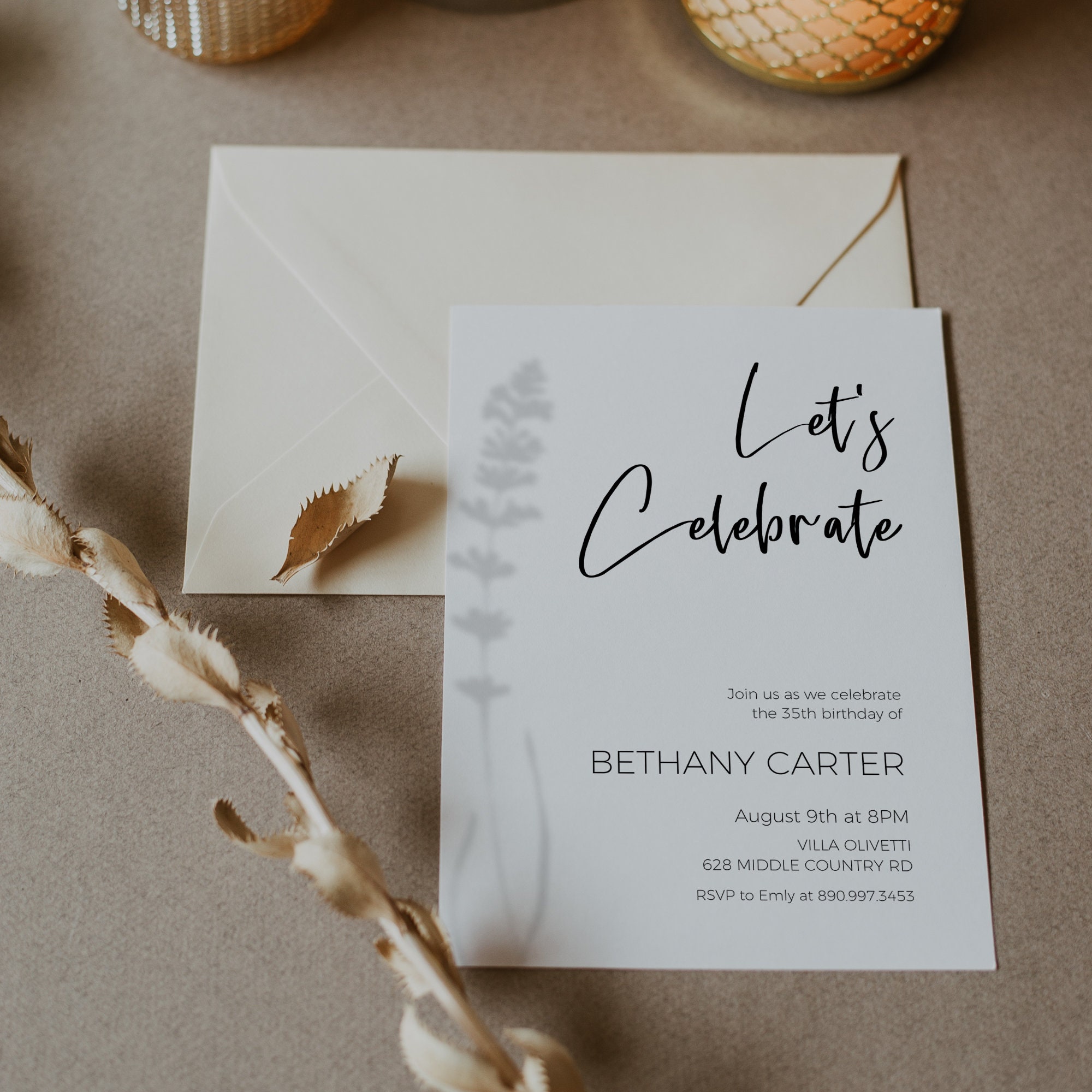 Modern Birthday Invitation Template Printable Birthday - Etsy