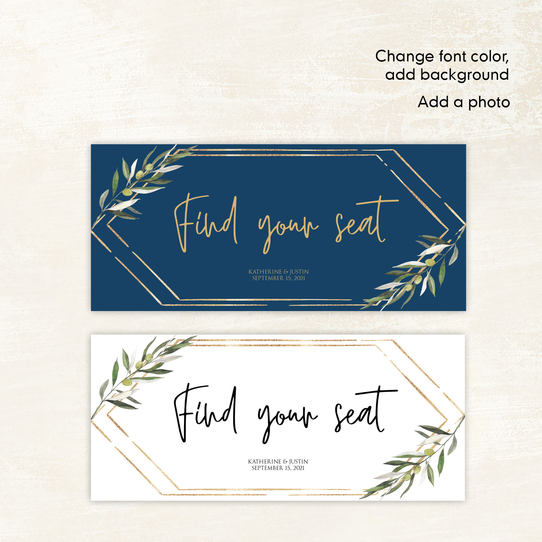 100% Editable Seating Cards, Table Seating Cards, Gold Seating Chart ...