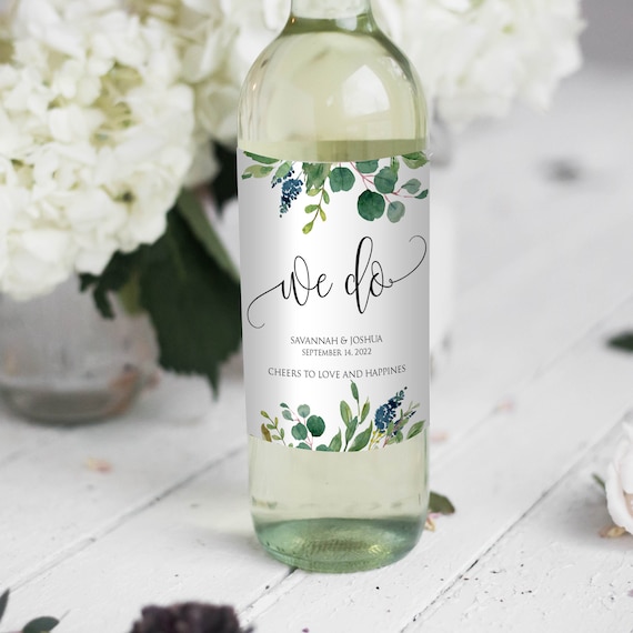 Greenery Wine Bottle Label Template 100% Editable Label - Etsy
