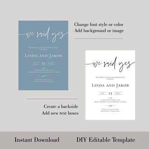 We Said Yes Invitation Minimalist Engagement Invitation Template We Are ...