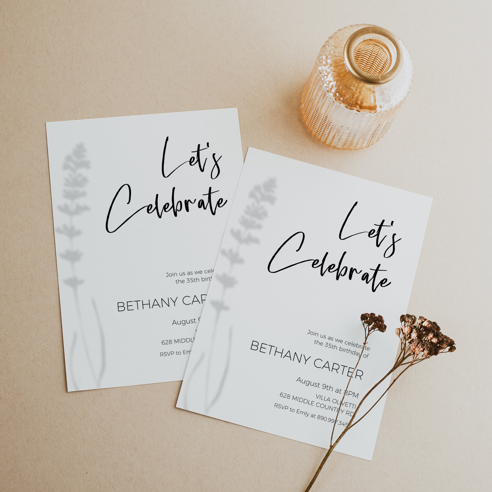 Modern Birthday Invitation Template Printable Birthday - Etsy