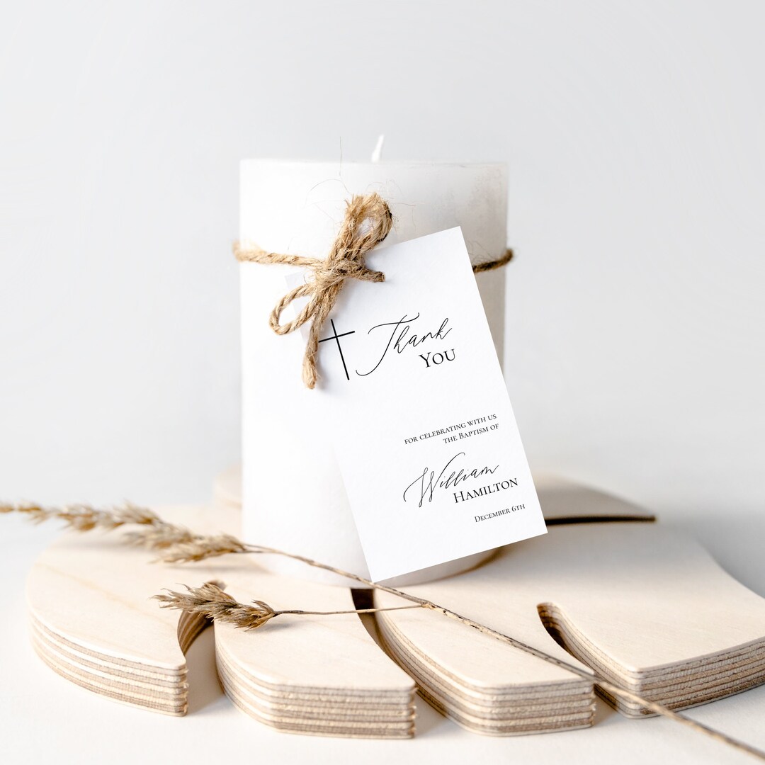 Baptism Favor Tag Minimalist Template Religious Favor Tag Printable ...