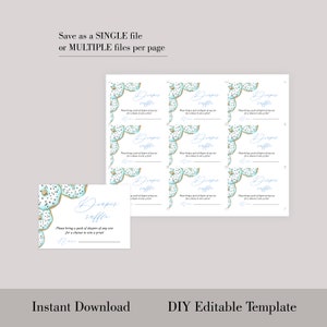 Donut Diaper Raffle Ticket Template Boy Baby Shower Diaper Raffle Card ...