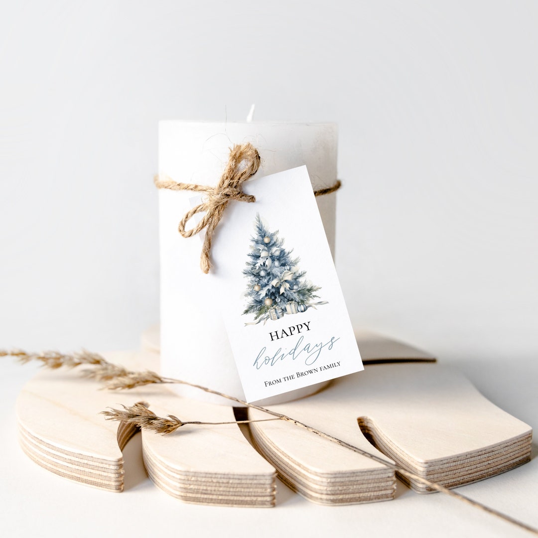 Happy Holiday Gift Tag Printable Christmas Tag Template Holiday Label ...
