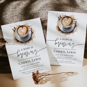 Coffee Baby Shower Invitation Template A Baby is Brewing Invitation ...