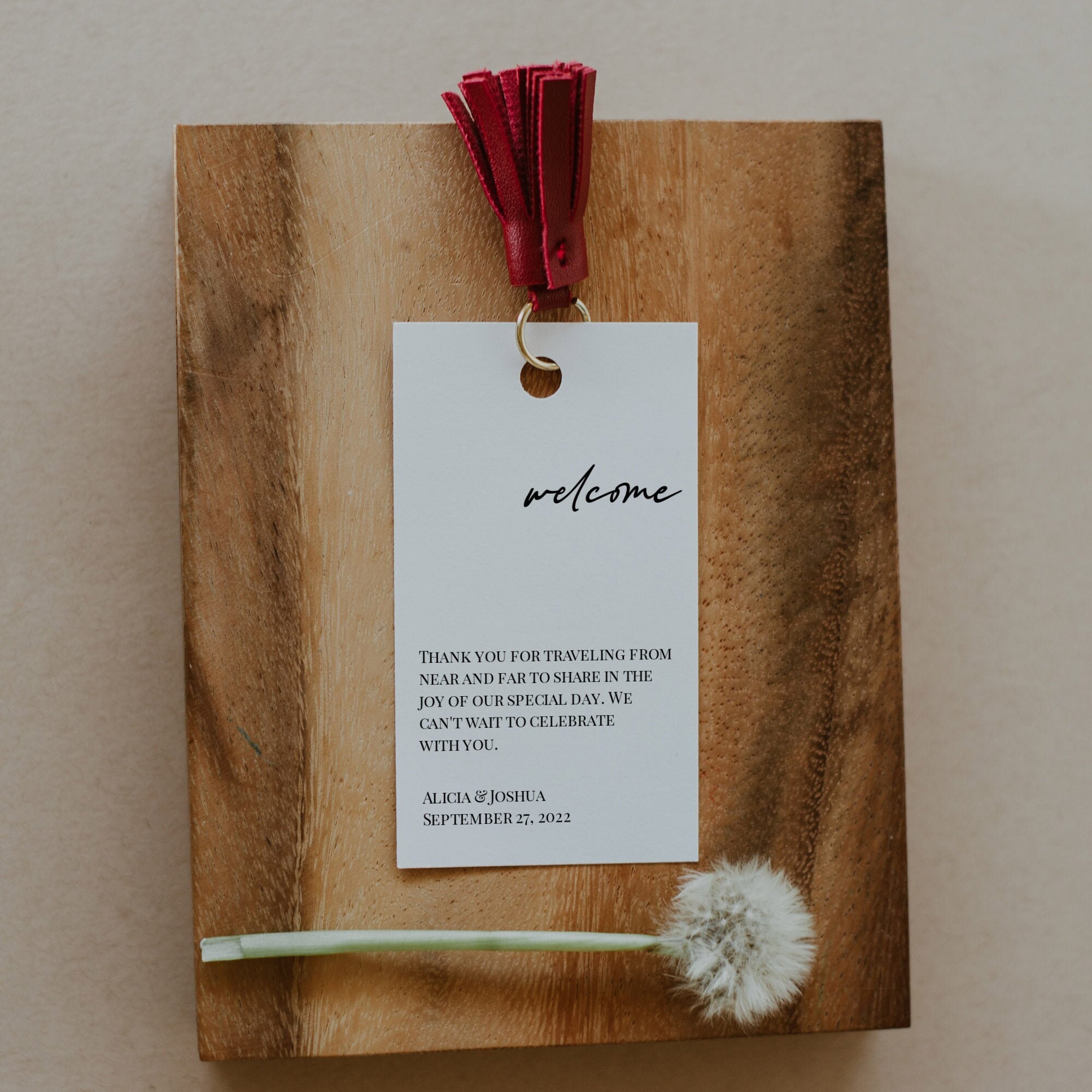 Minimalist Wedding Welcome Bag Tag Template Favor Tag Etsy