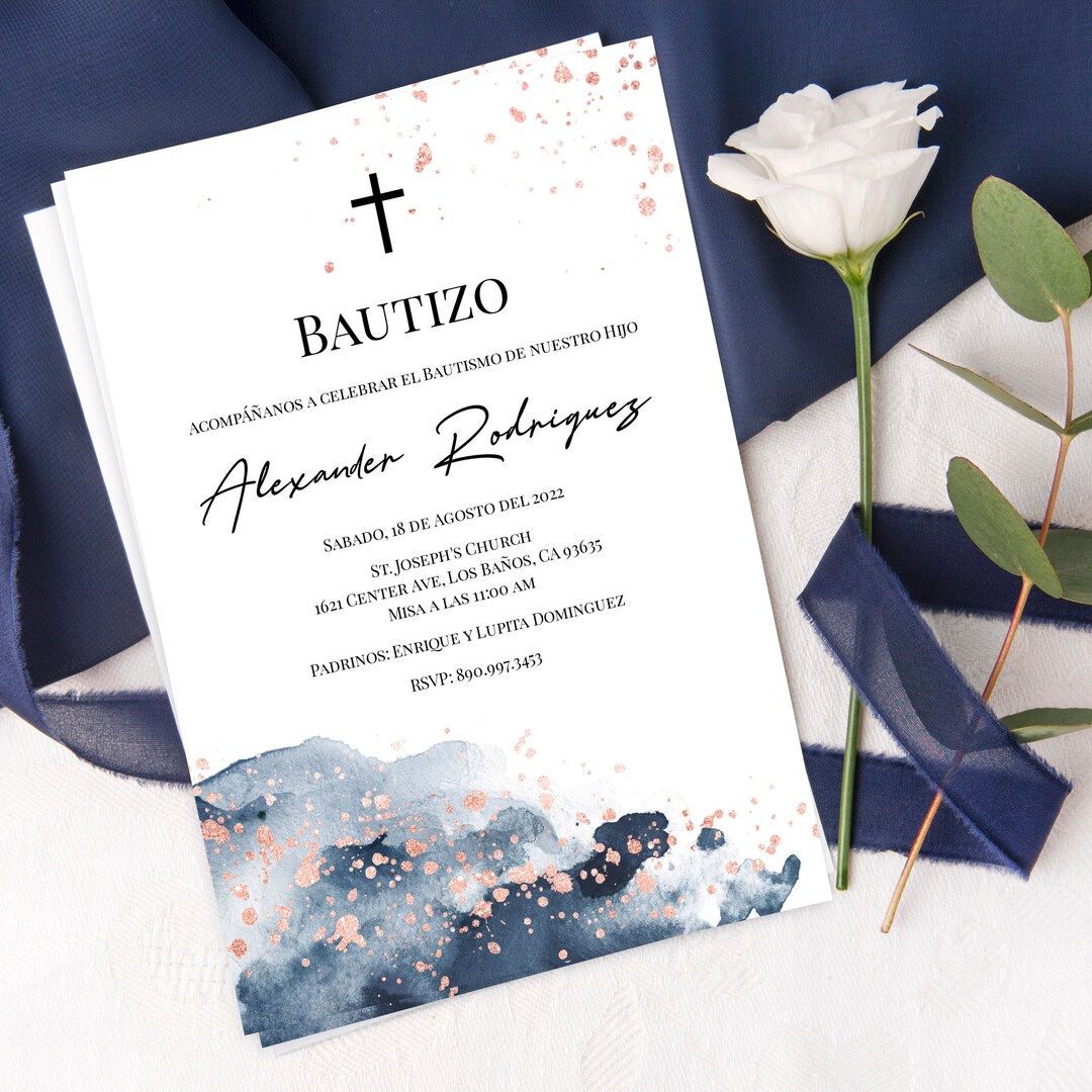 Invitacion De Bautizo, Bautizo Invitation in Spanish, Invitaciones ...