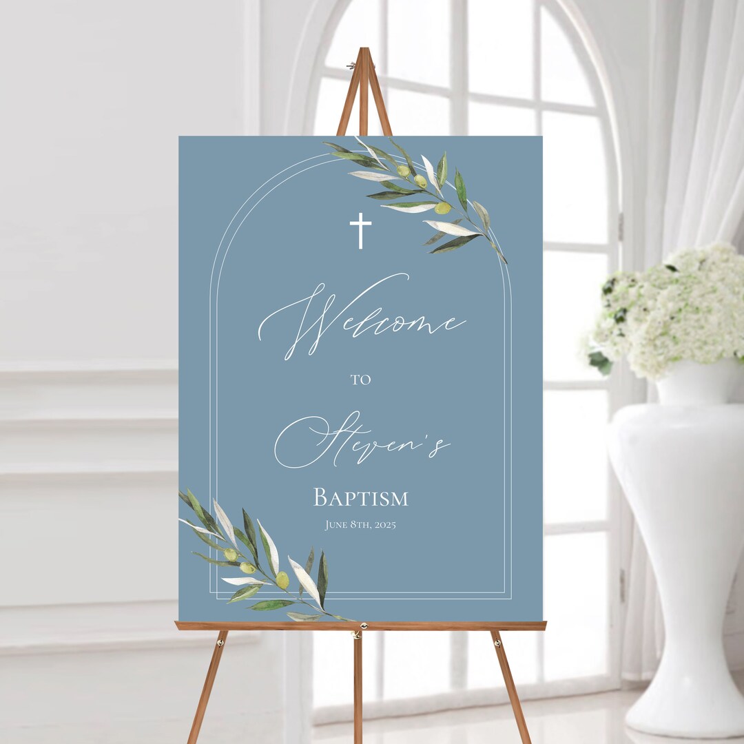 Baptism Welcome Sign Template Download Religious Welcome Sign Editable ...