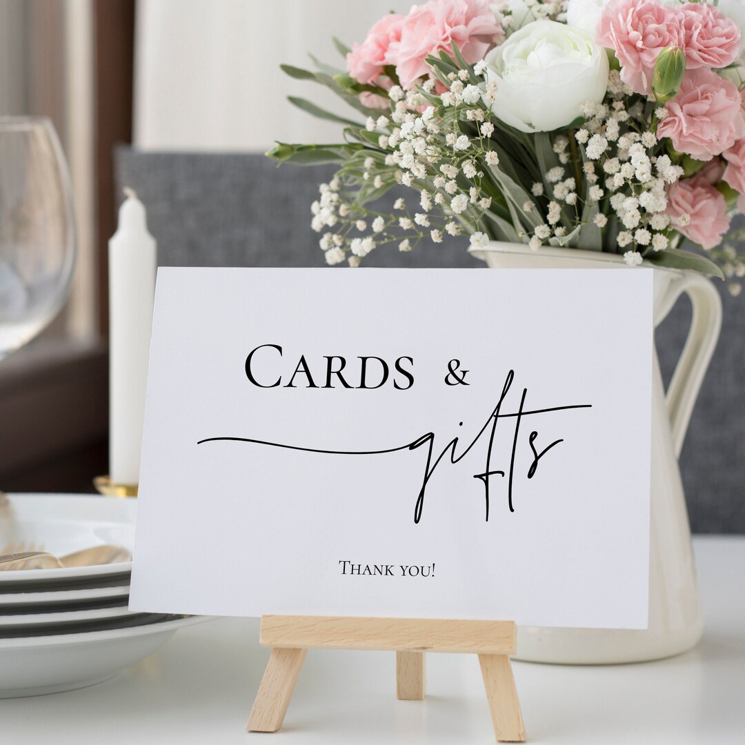 Cards and Gifts Sign Printable Gift Table Sign Wedding Reception Sign ...