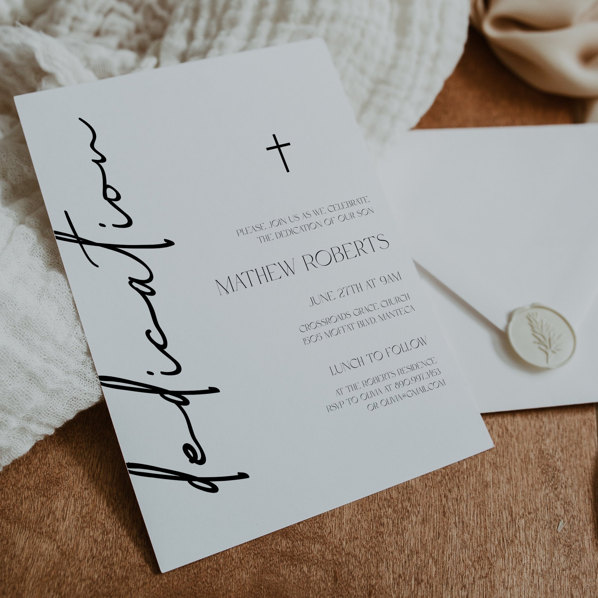 Modern Dedication Invitation Template Minimalist Dedication - Etsy