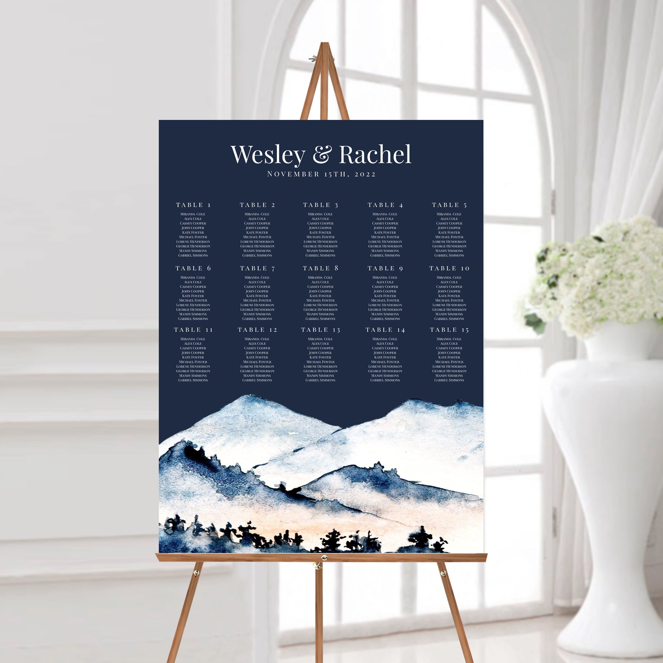Mountain Wedding Seating Chart Template 100% Editable - Etsy