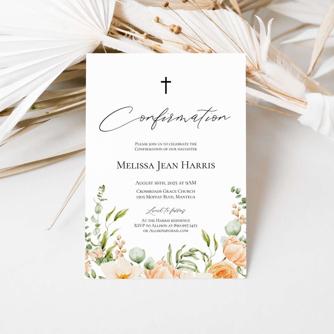 Confirmation Invitation Template Digital Confirmation Invitation for ...
