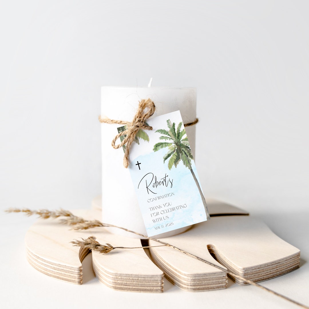 Tropical Confirmation Favor Tag Template, Religious Favor Tag ...