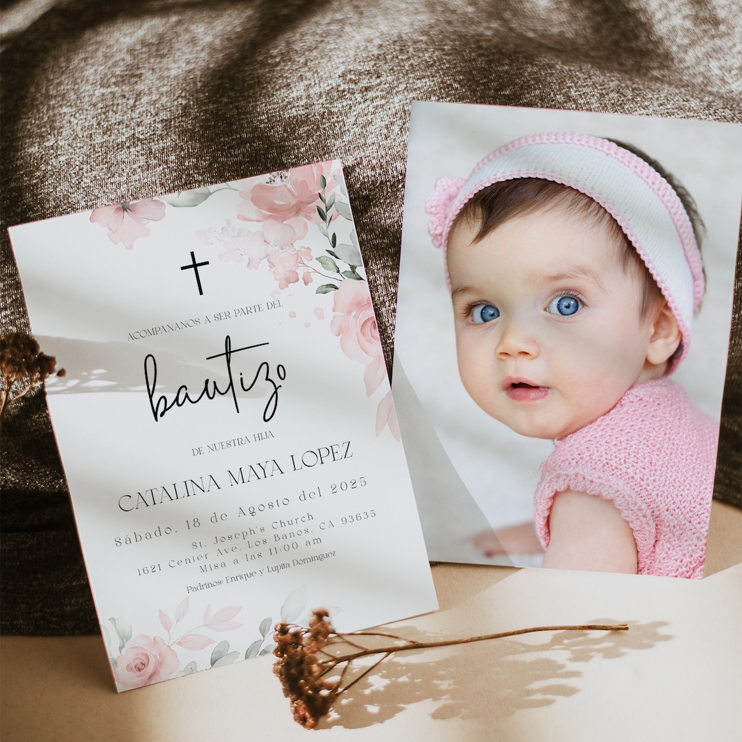 Invitacion De Bautizo, Bautizo Invitation in Spanish, Invitaciones ...