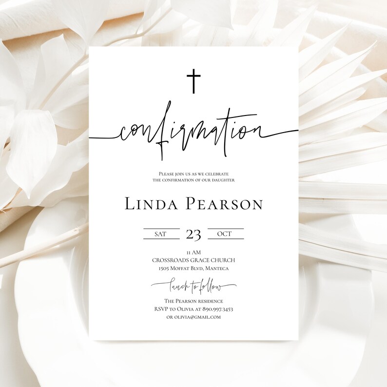 Confirmation Invitation Template Download Modern Confirmation DIY ...