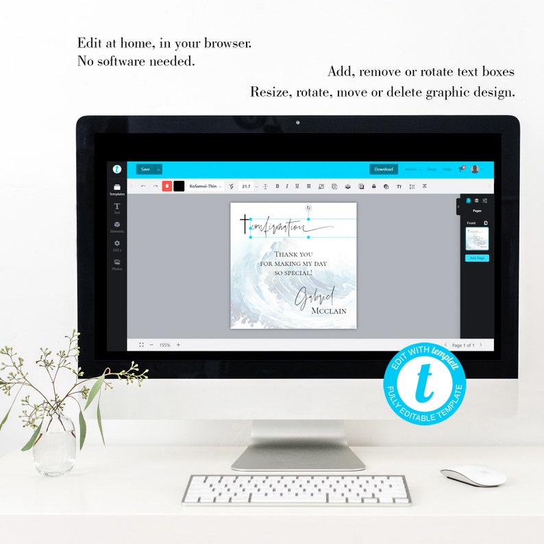 Confirmation Candle Label Template Download Thank You Favor Boy ...