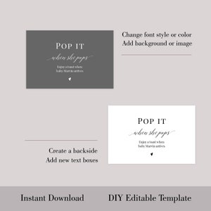 Classic Pop It When She Pops, Wine Bottle Label Template, Mini Bottle ...