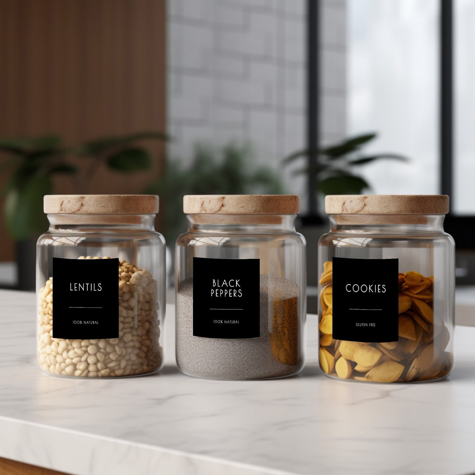 Black Food Label Template Download Modern Food Storage Labels Printable ...