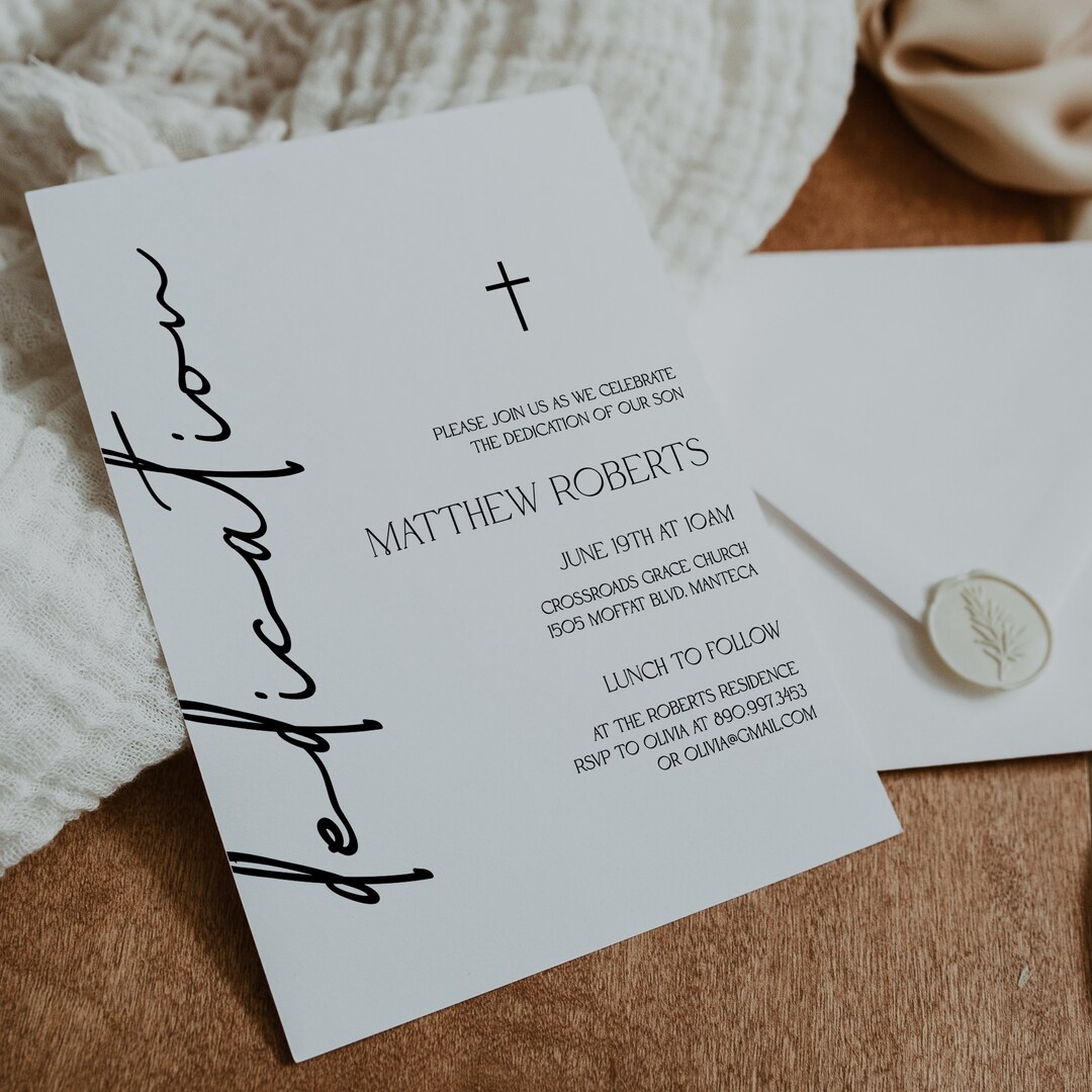 Modern Dedication Invitation Template Minimalist Dedication Simple ...