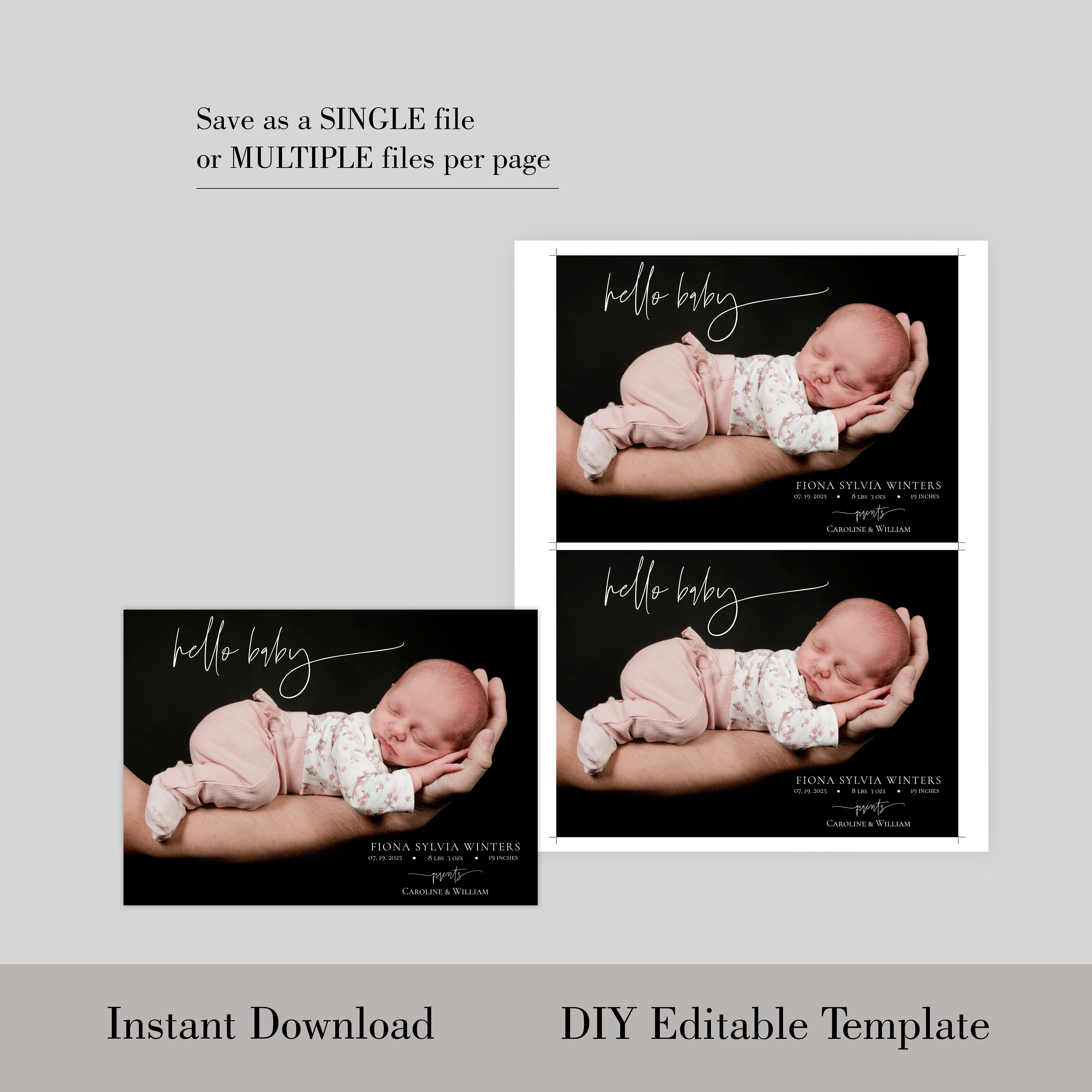 Hello Baby Birth Announcement Template Printable Birth Announcement ...