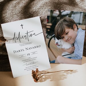 Dedication Invitation Template Download Modern Dedication Card Minimal ...