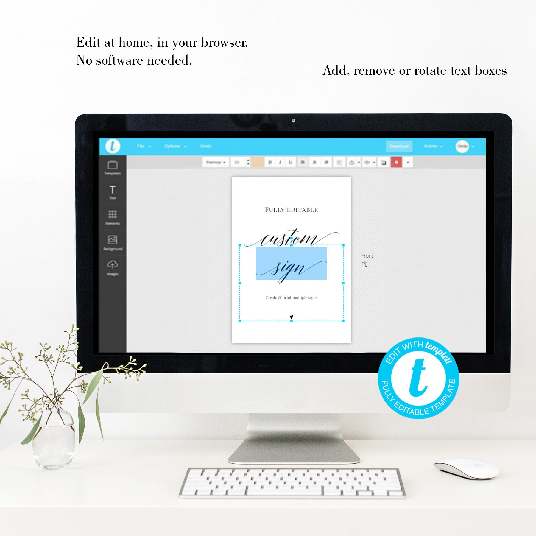 Classic Custom Sign Template, Minimalist Custom Sign, 100% Editable ...