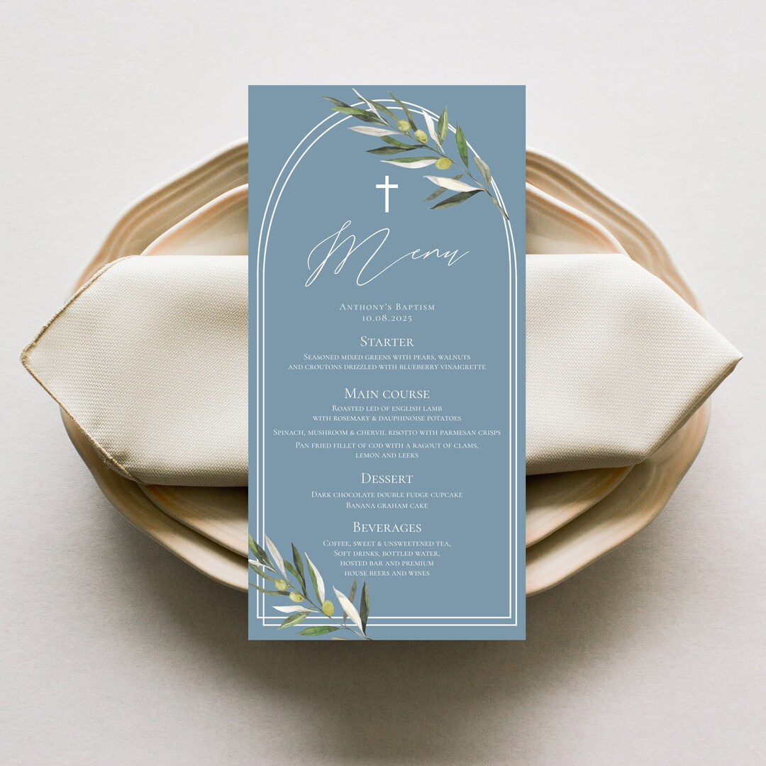 Baptism Menu Card Template Download Religious Menu Card Olive Branch ...