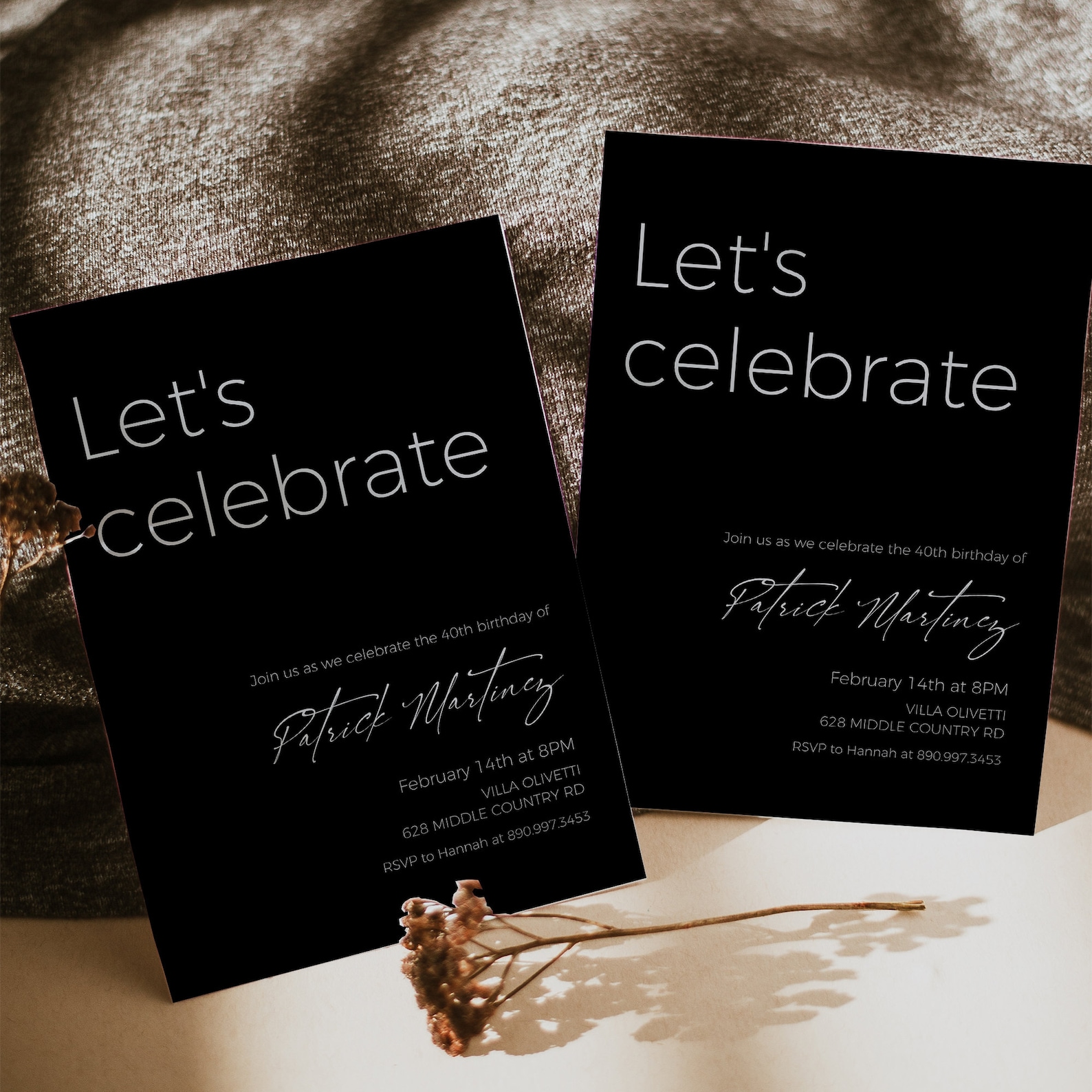 Male Birthday Invitation Black and White Invite 100% - Etsy