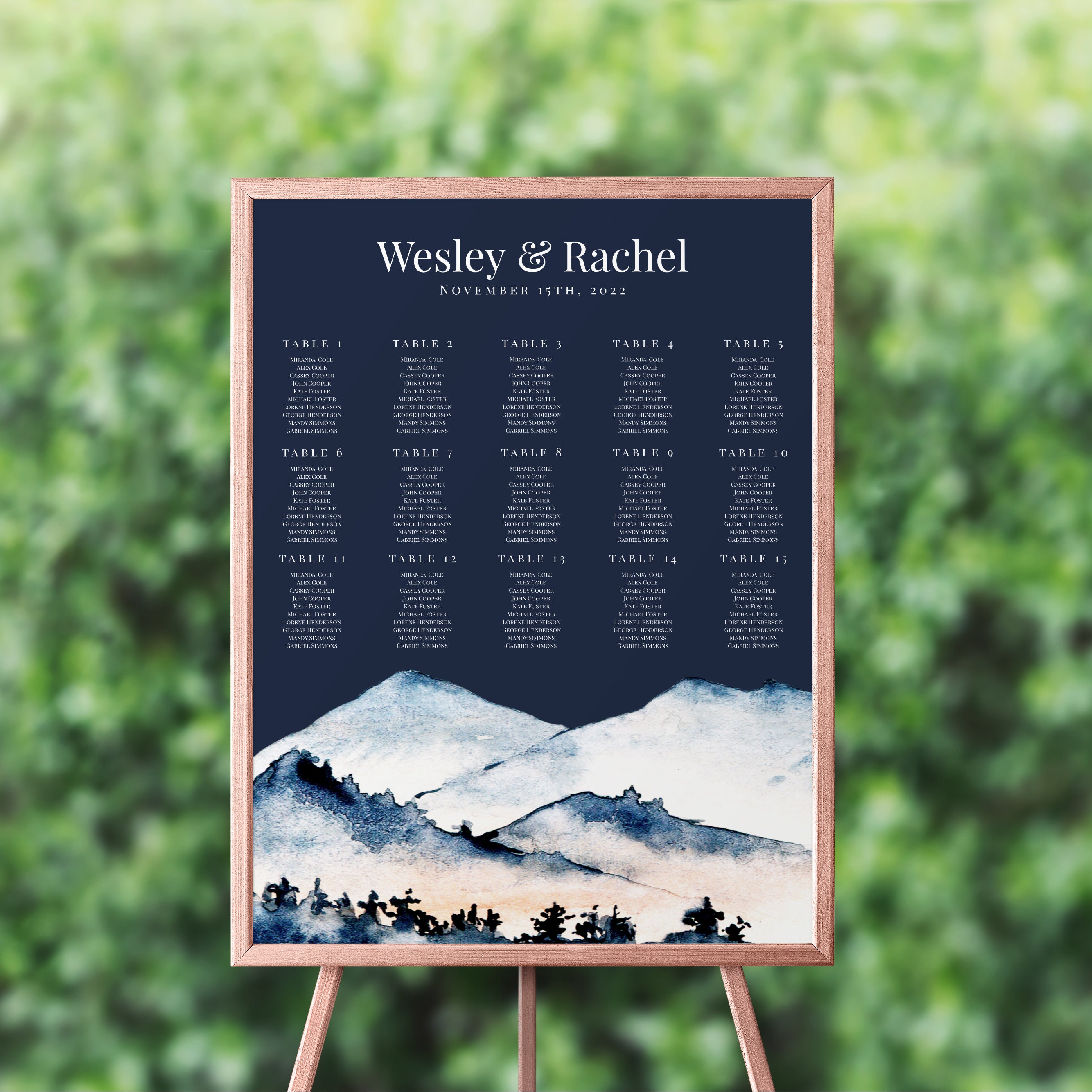 Mountain Wedding Seating Chart Template 100% Editable - Etsy