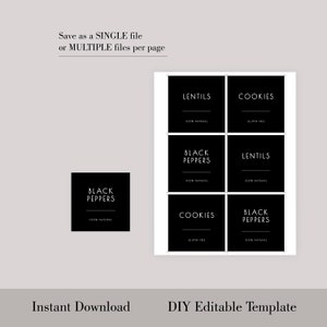 Black Food Label Template Download Modern Food Storage Labels Printable ...