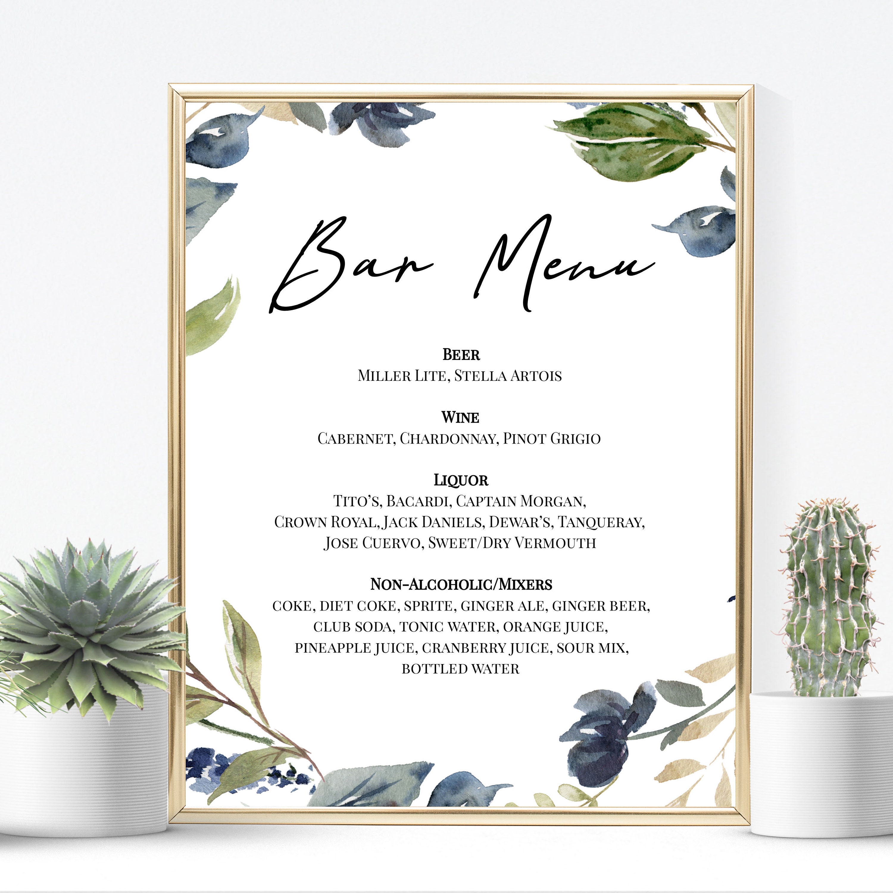 Rustic Bar Menu Template Open Bar Menu 8x10 Bar Menu - Etsy