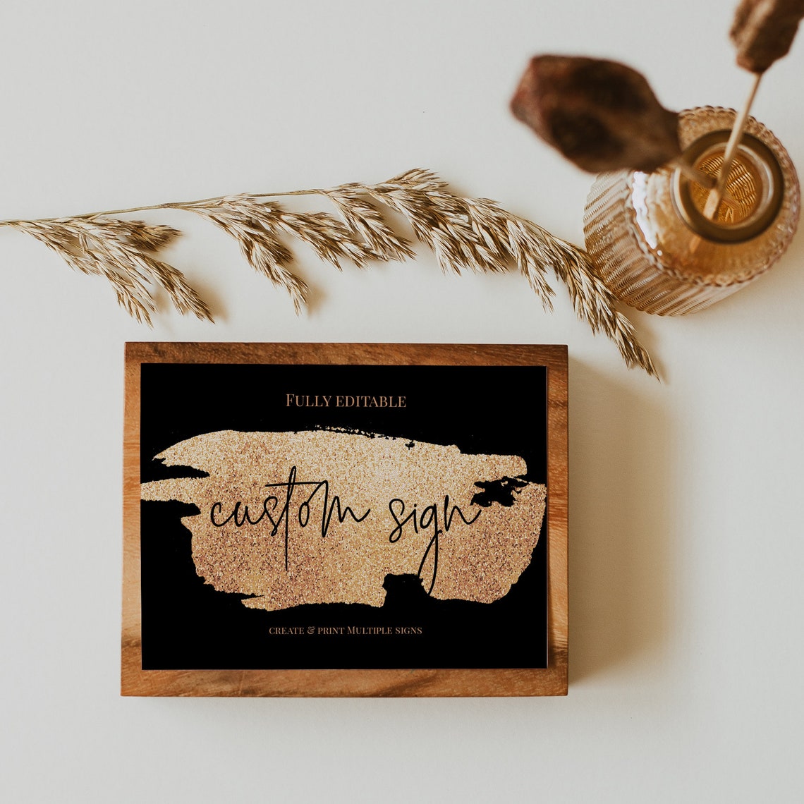 Black and Gold Custom Sign Template Unlimited Wedding Sign - Etsy