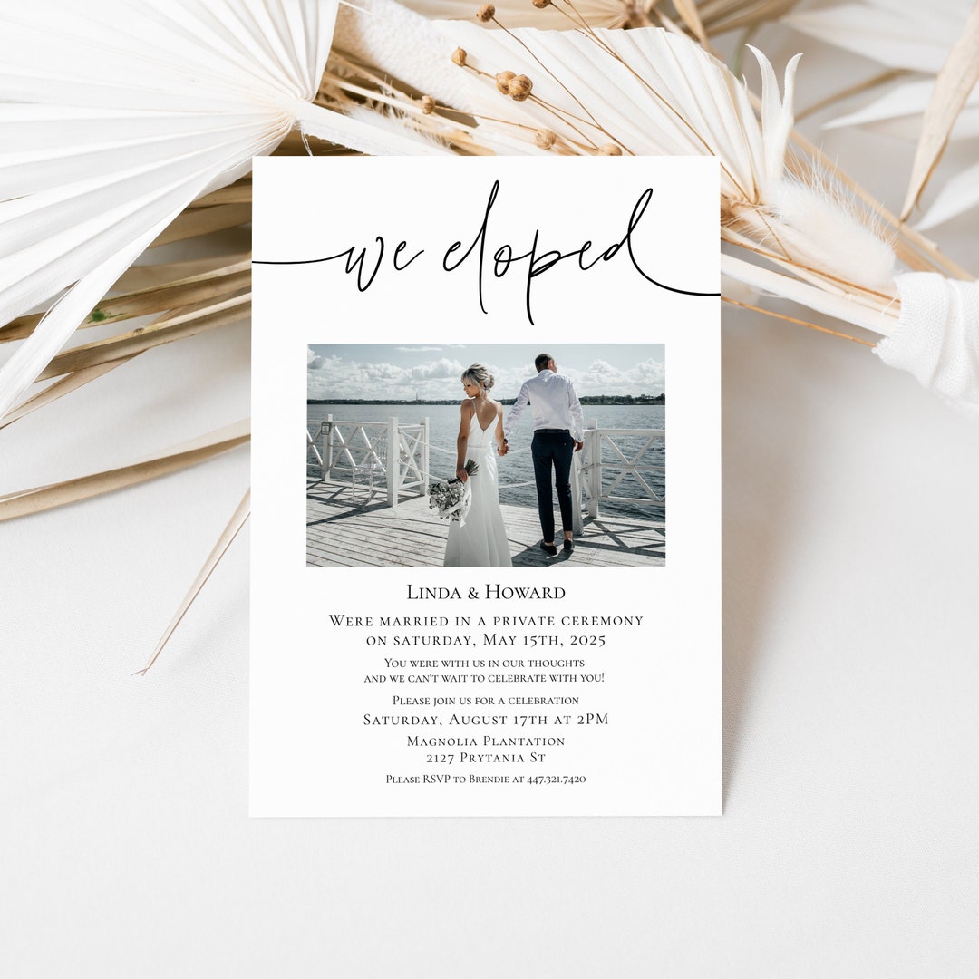 We Eloped Announcement Template Download We Got Married Invitation ...