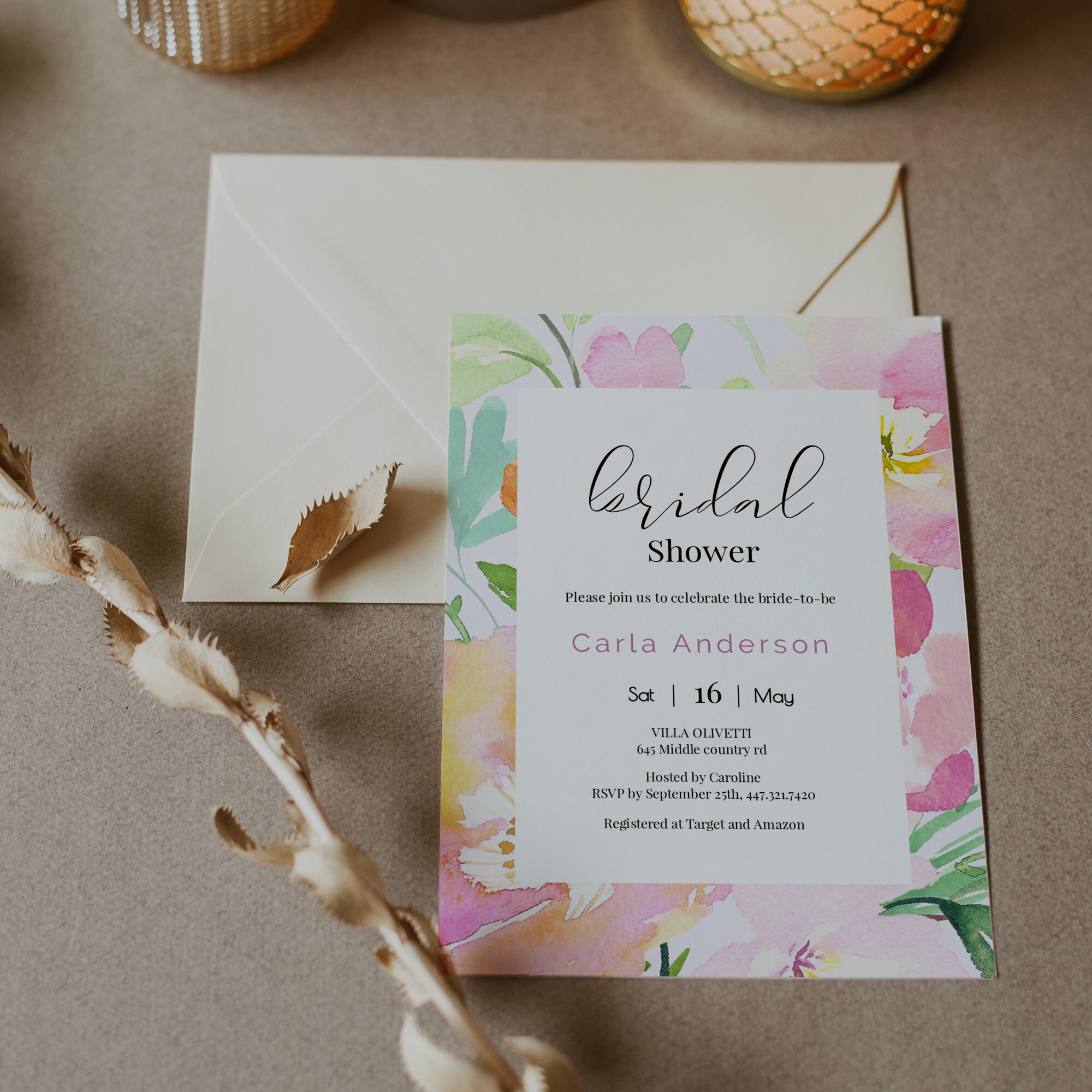 Colorful Bridal Shower Template 100% Editable Boho Bridal | Etsy