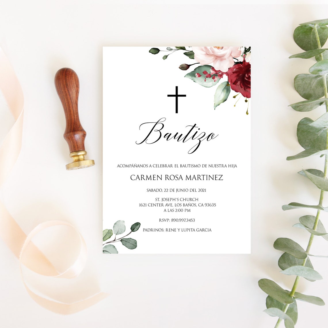 Invitacion De Bautizo Bautizo Invitation Invitaciones - Etsy