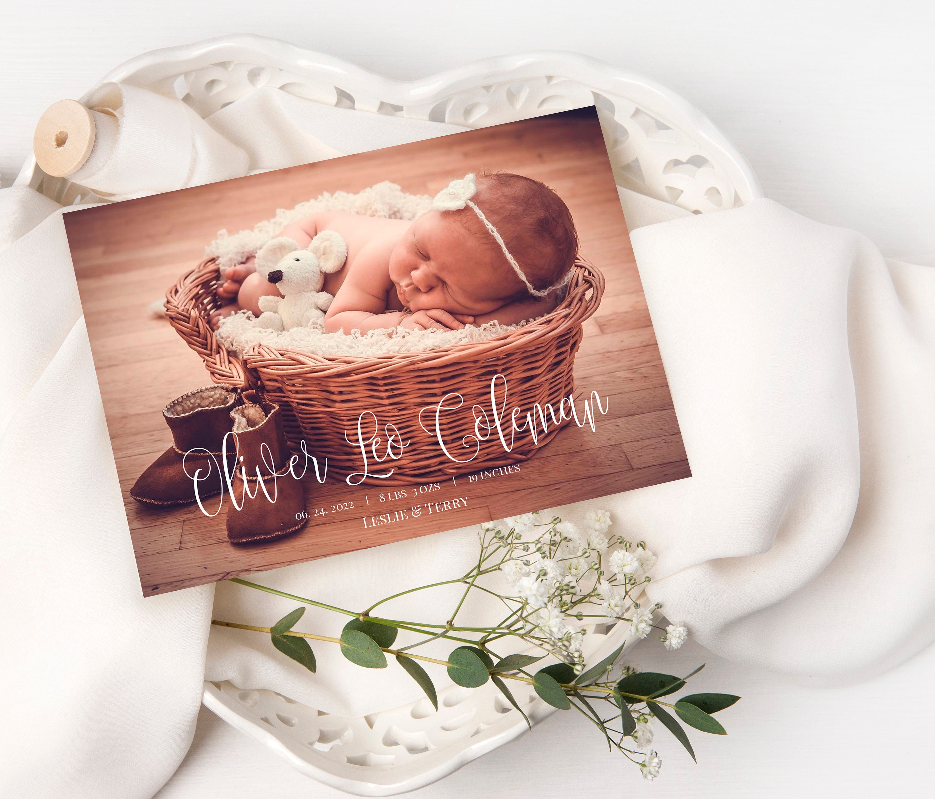 Photo Birth Announcement Template Printable Birth - Etsy