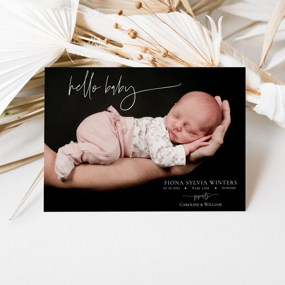 Hello Baby Birth Announcement Template Printable Birth Announcement ...