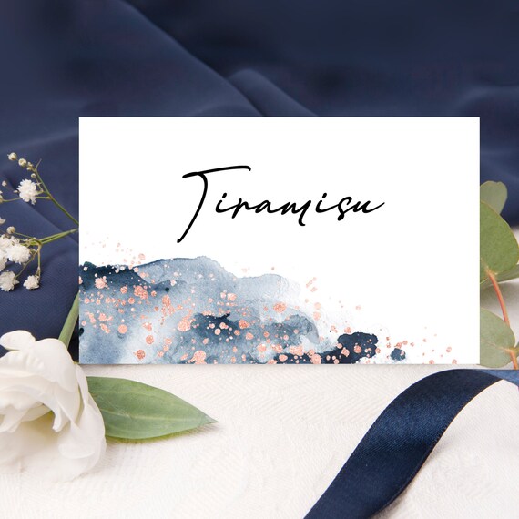 Navy Buffet Food Card Template Buffet Cards Food Labels | Etsy