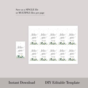 Greenery Let Love Grow Tag, Favor Tag Printable, Succulent Favor Tags ...