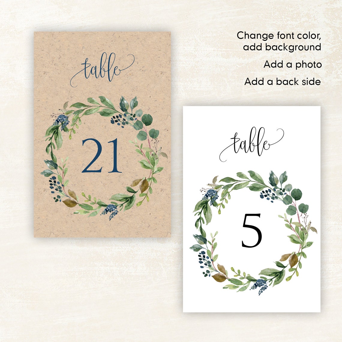 4x6 Table Numbers Greenery Table Numbers Table Numbers | Etsy