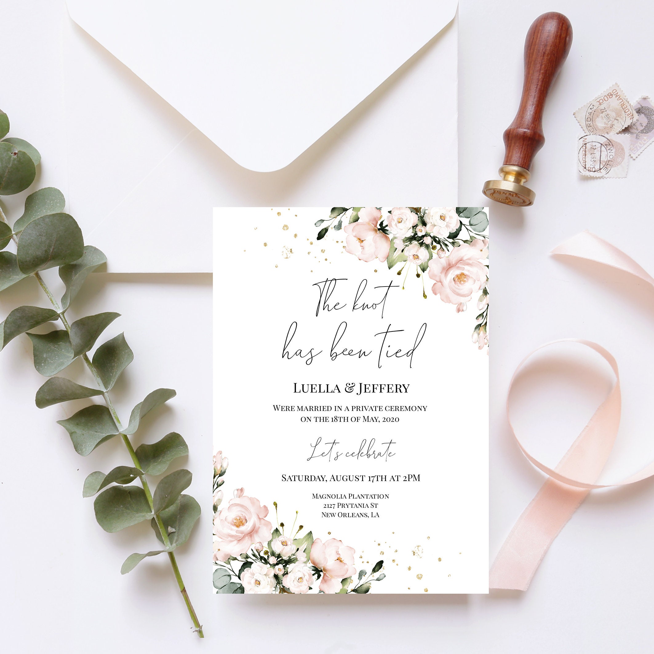 We Got Married Invitation Elopement Reception Invitation We | Etsy